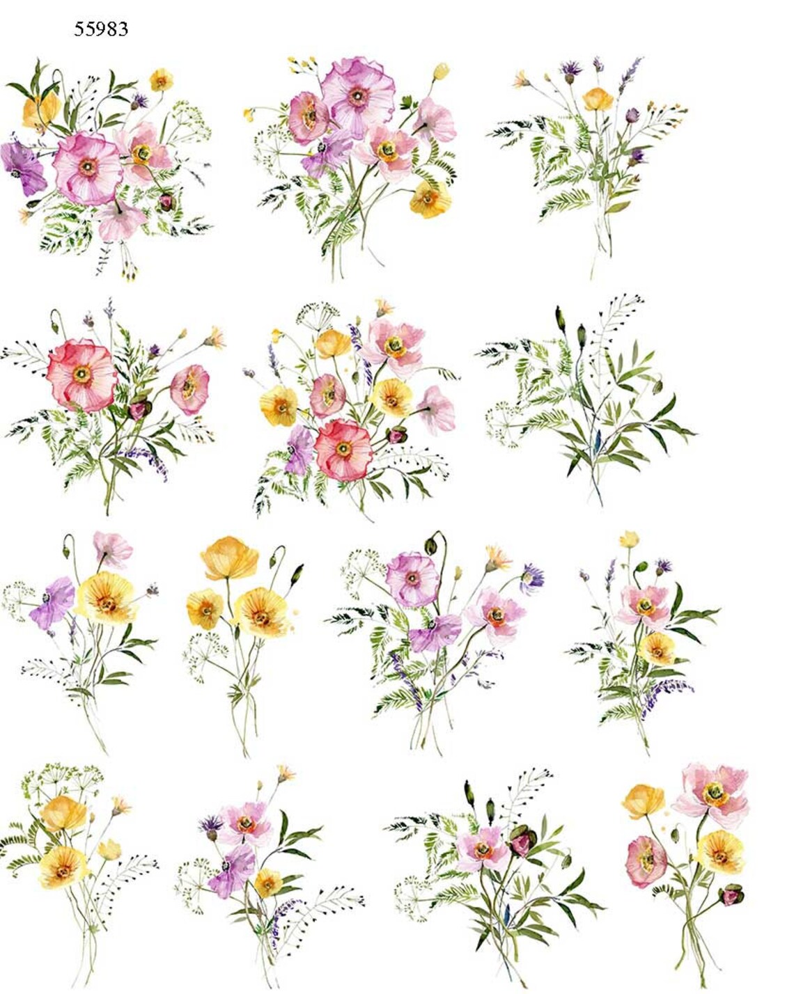 Gorgeous Spring Flower Bouquets Ceramic Decals Enamel Decal - Etsy