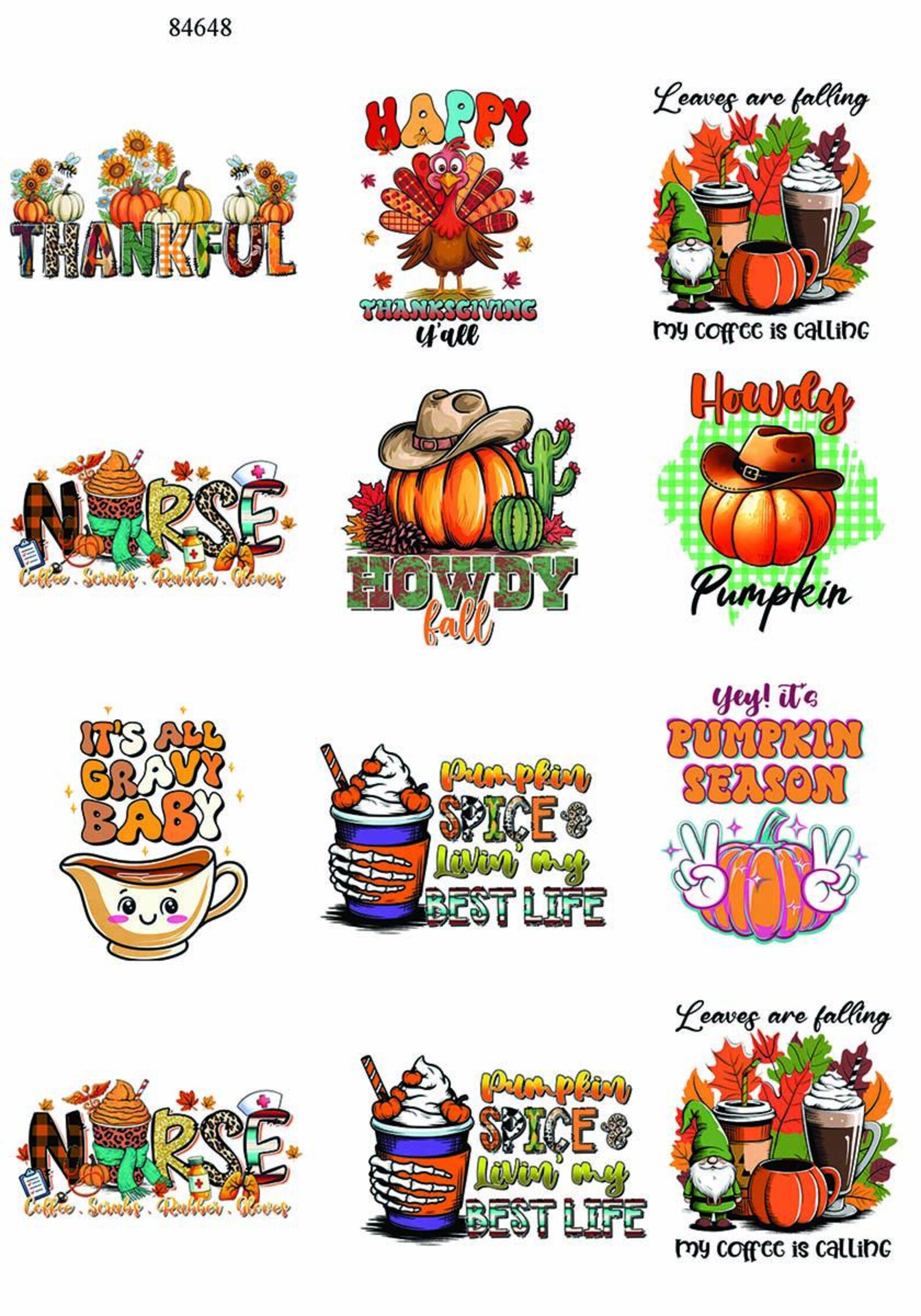 Happy Thanksgiving- Ceramic Decals- Enamel Decal - Glass Decal- 84648 ...