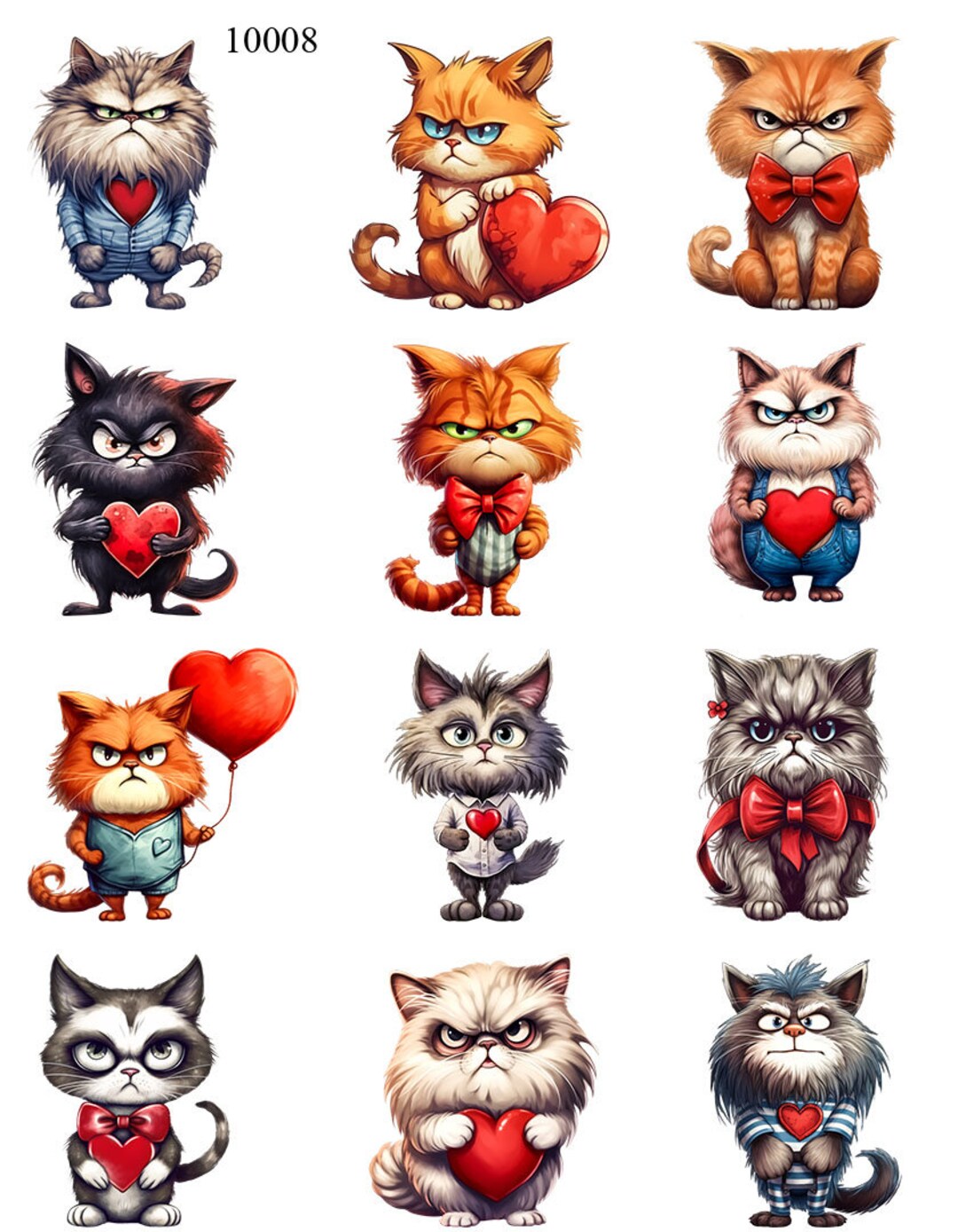 Grumpy Kitty - Ceramic Decals- Enamel Decal - Glass Decal- 10008 - Etsy