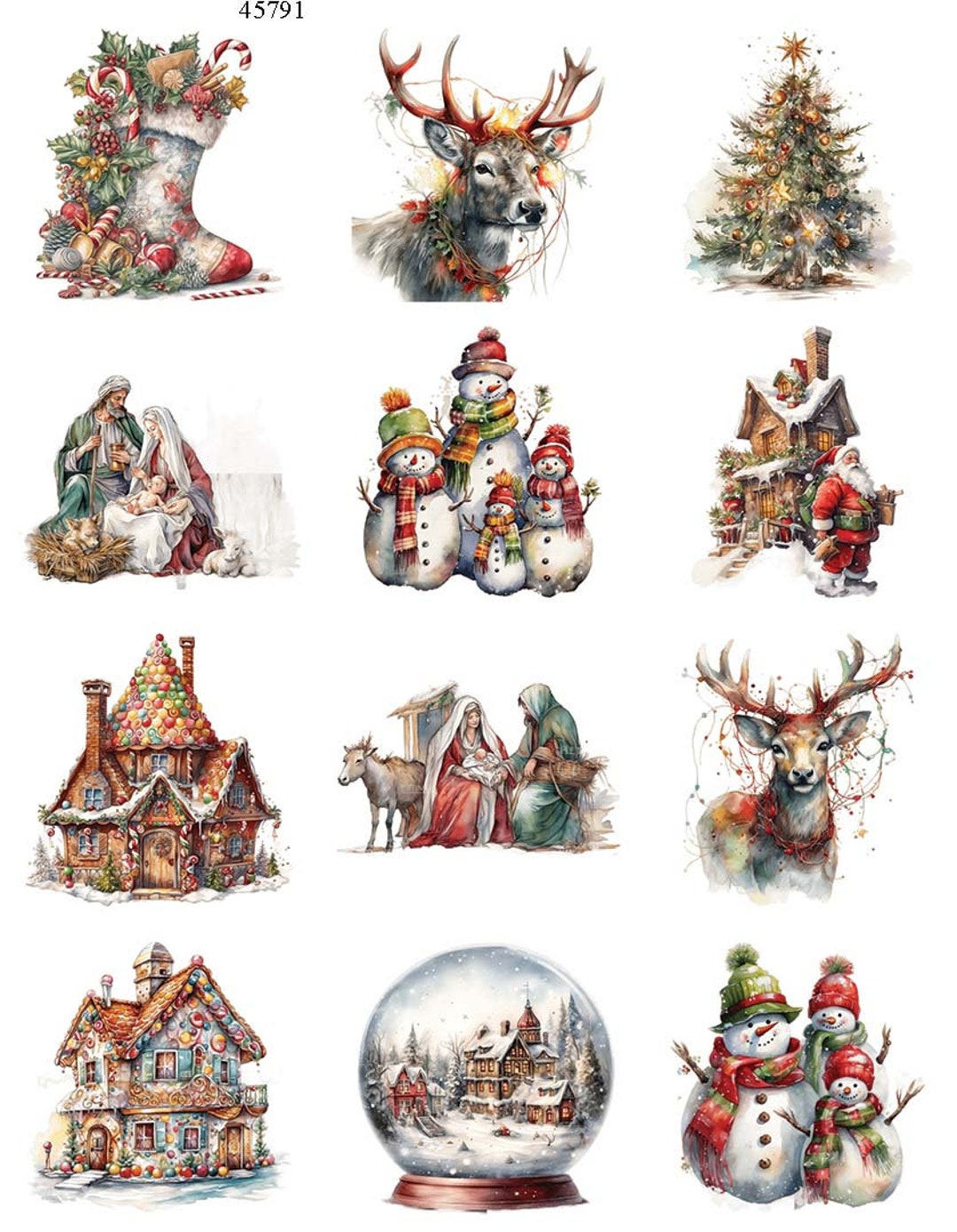 Christmas Magic- Ceramic Decals- Enamel Decal - Fusible Decal - Glass ...