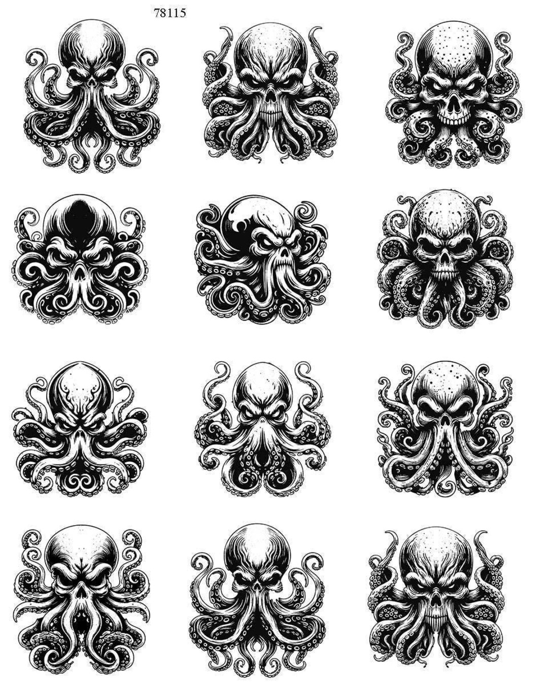 Lots of Octopus - Ceramic Decals - Fusible Decal - Glass Fusing Decal ...