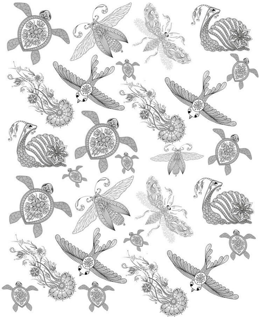 Charcoal Sketch of Animals - Ceramic Decals- Enamel Decal - Glass Decal ...