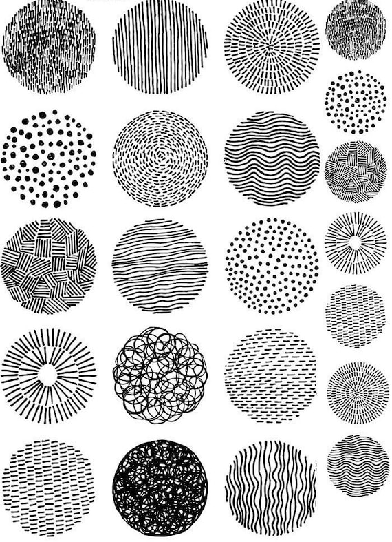 Hand Drawn Circles Ceramic Decals Enamel Decal Fusible - Etsy
