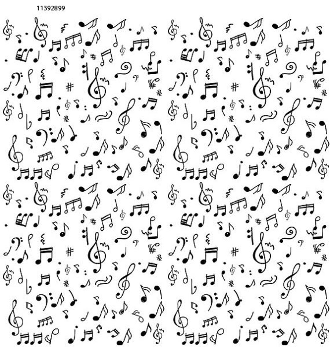 Random Musical Notes - Seamless - Ceramic Decals- Enamel Decal ...