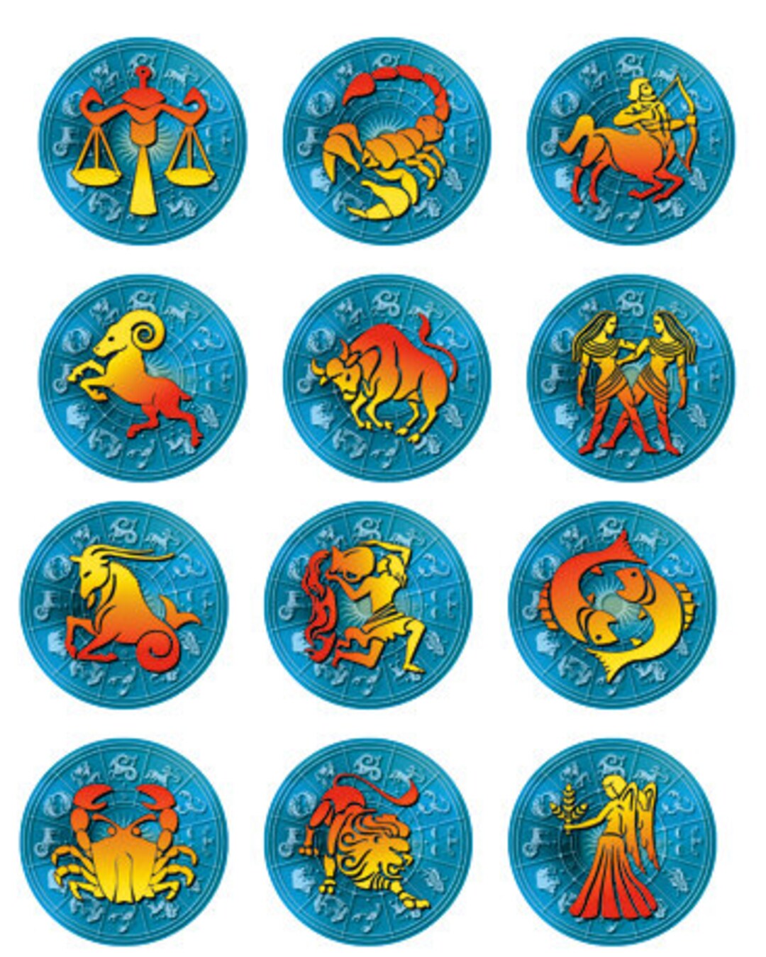 Zodiac Signs 2 - Ceramic Decals- Enamel Decal - Glass Decal- 18756 - Etsy