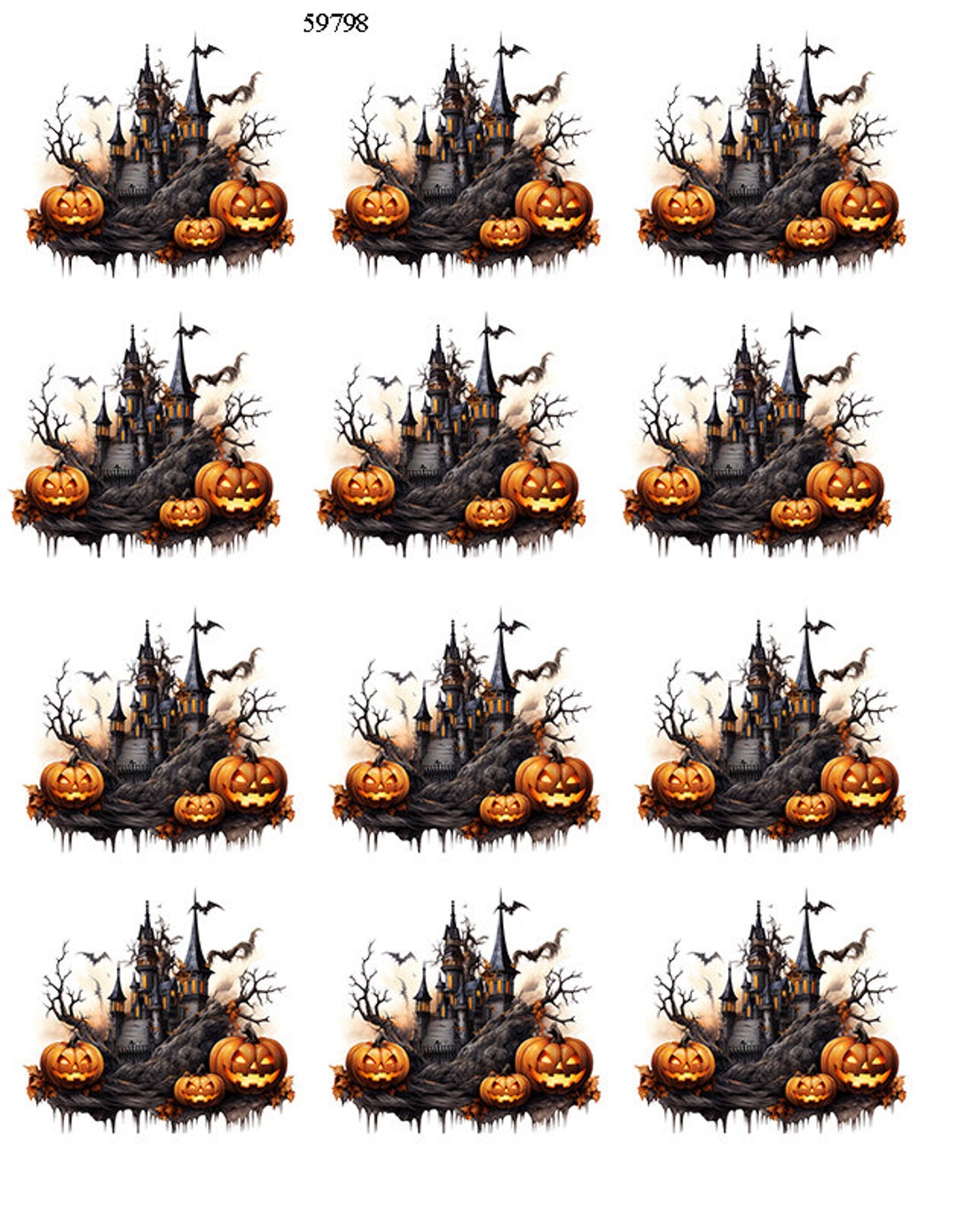 Haunted House Pumpkins - Halloween - Ceramic Decals- Enamel Decal ...