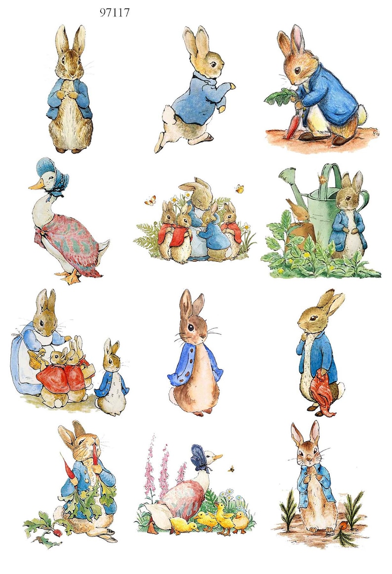 Peter Rabbit - Bunny - Easter - Ceramic Decals- Enamel Decal - Glass ...
