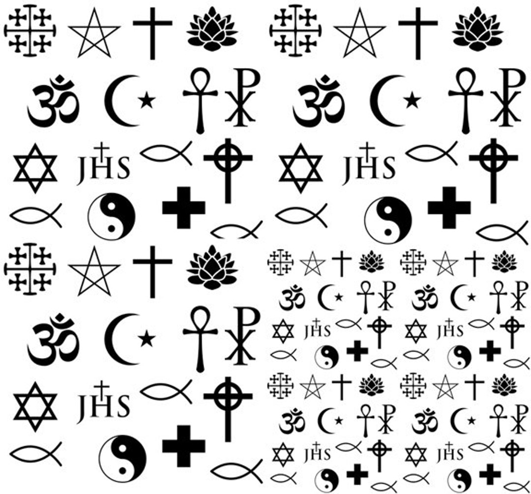Religious Symbols of the Faith - Ceramic Decals- Enamel Decal - Glass ...