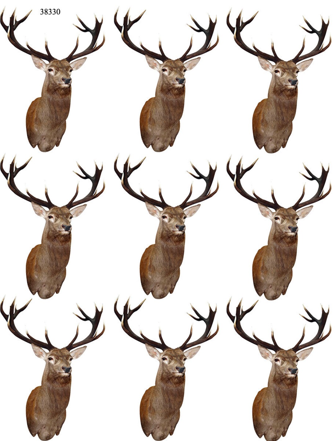 Deer Heads - Ceramic Decals- Enamel Decal - Fusible Decal - Glass ...