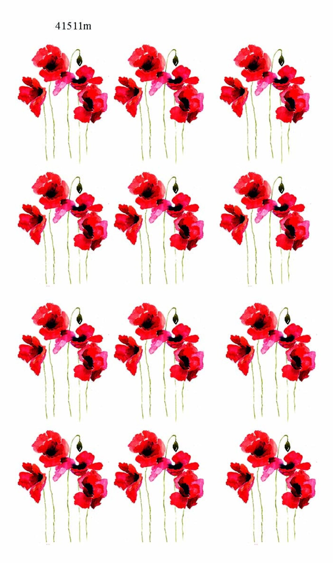 Tale of the Red Poppy - Ceramic Decals- Enamel Decal - Glass Decal ...