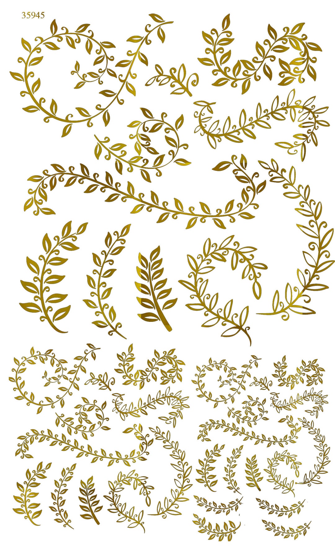 Gold Vines Leaves ~ 35945 ~ Real Yellow Gold - Choose Ceramic or Glass ...