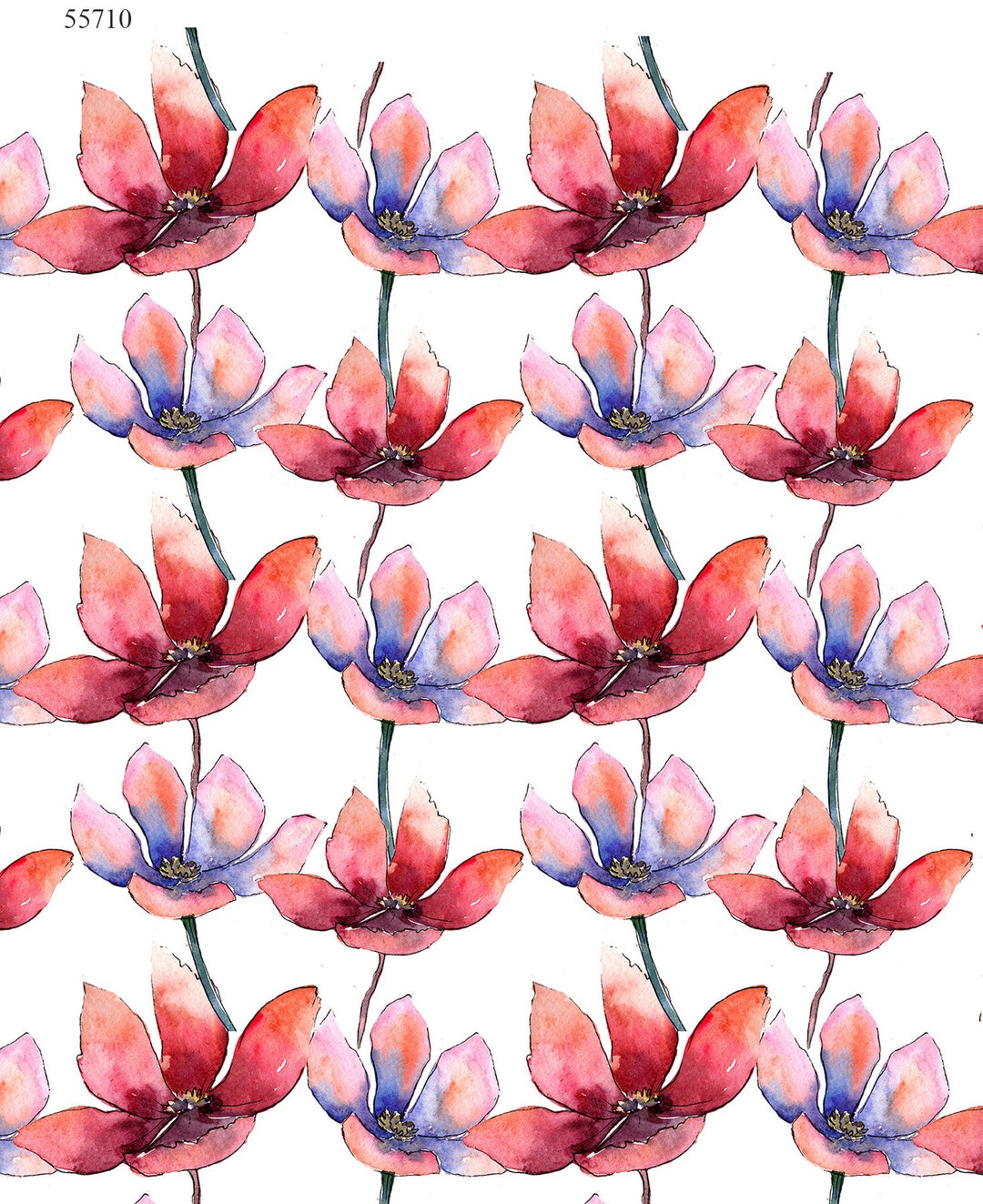 Modern Pink Flowers - Ceramic Decals- Enamel Decal - Glass Decal- 55710 ...