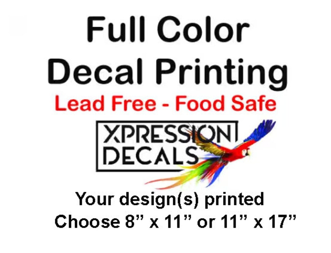 Full Color Custom Decals 12345 Ceramic or Glass Decal You Send Us Your ...