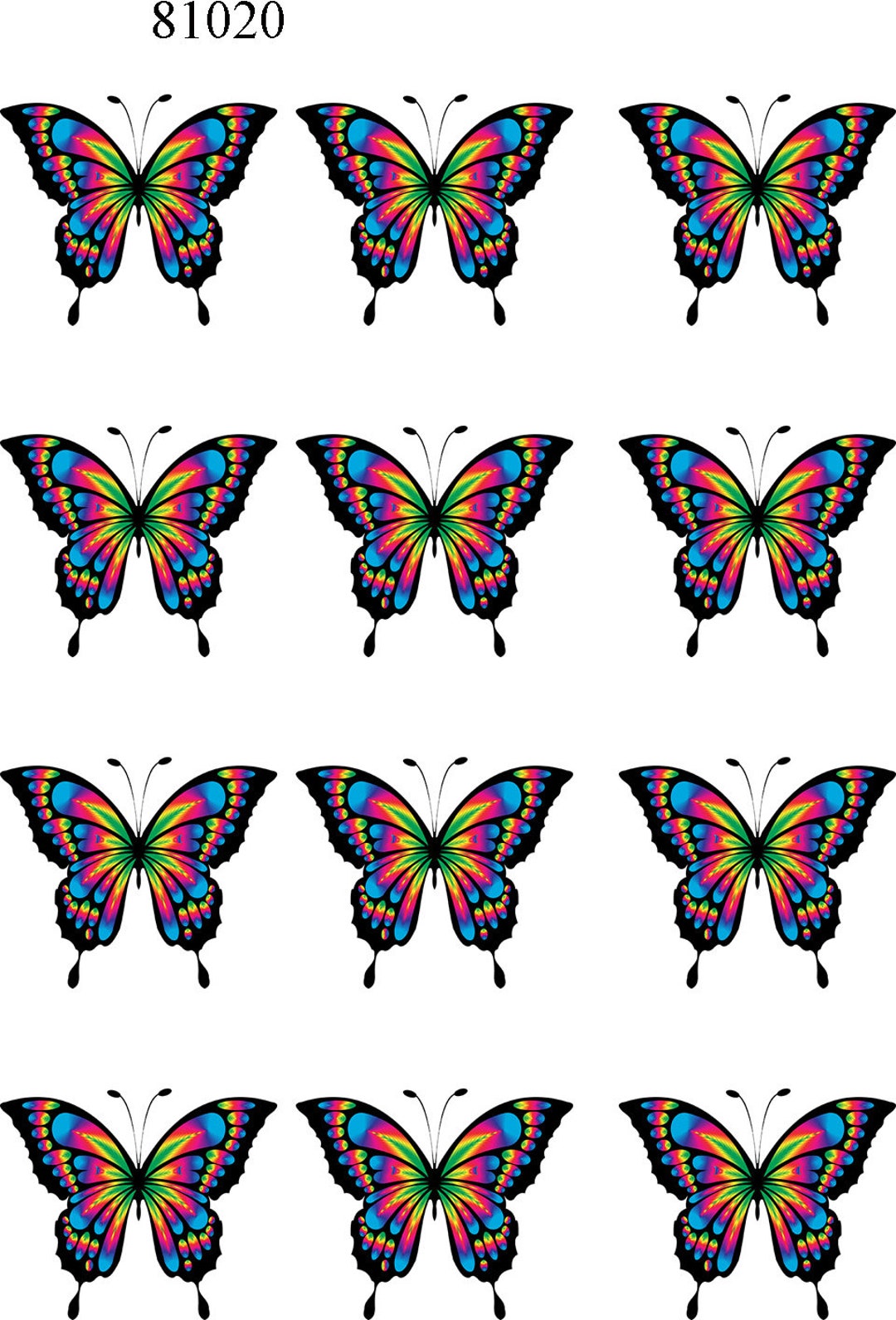Painted Monarch Butterfly - Ceramic Decals- Enamel Decal - Glass Decal ...