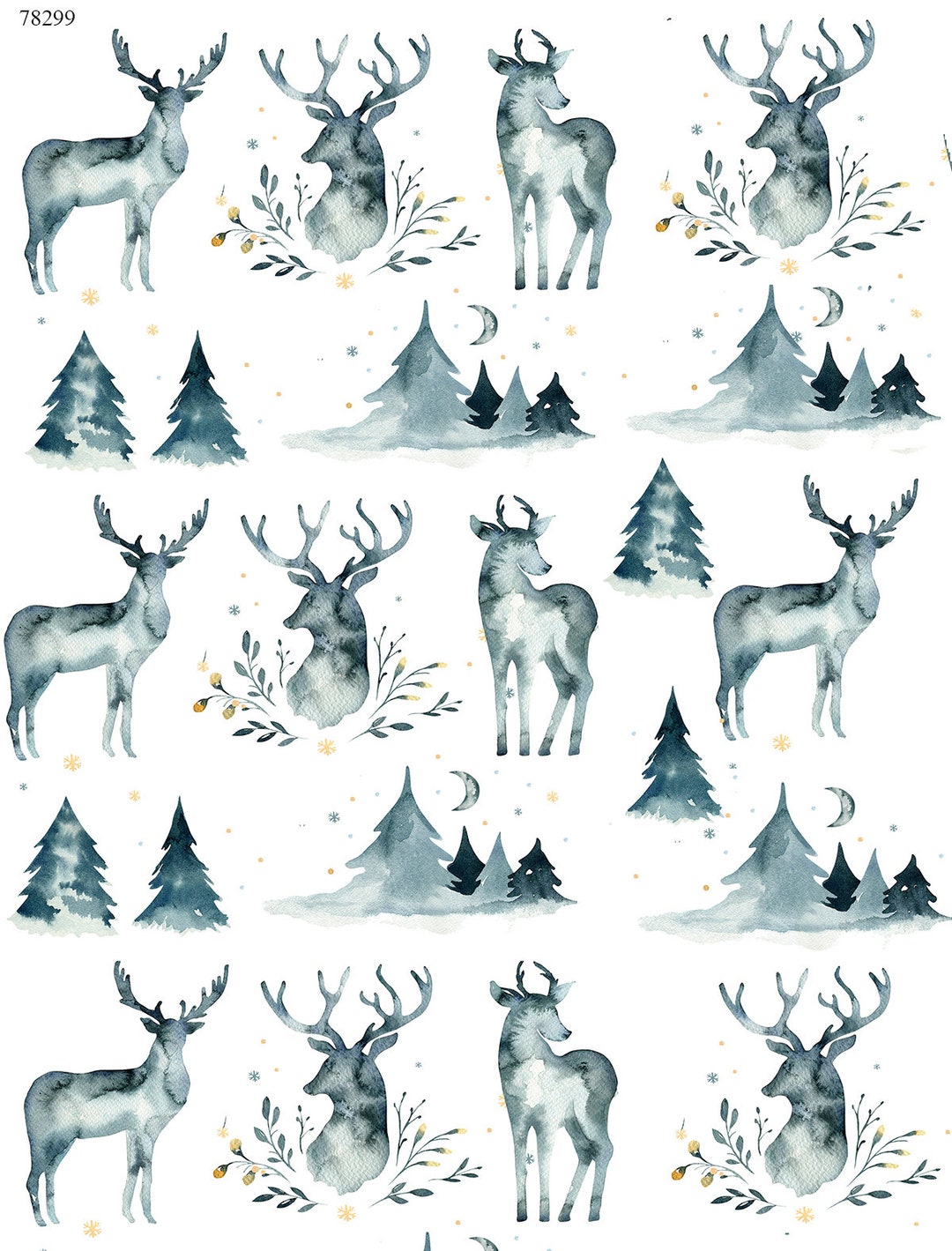 Deer Elements - Ceramic Decals- Enamel Decal - Fusible Decal - Glass ...