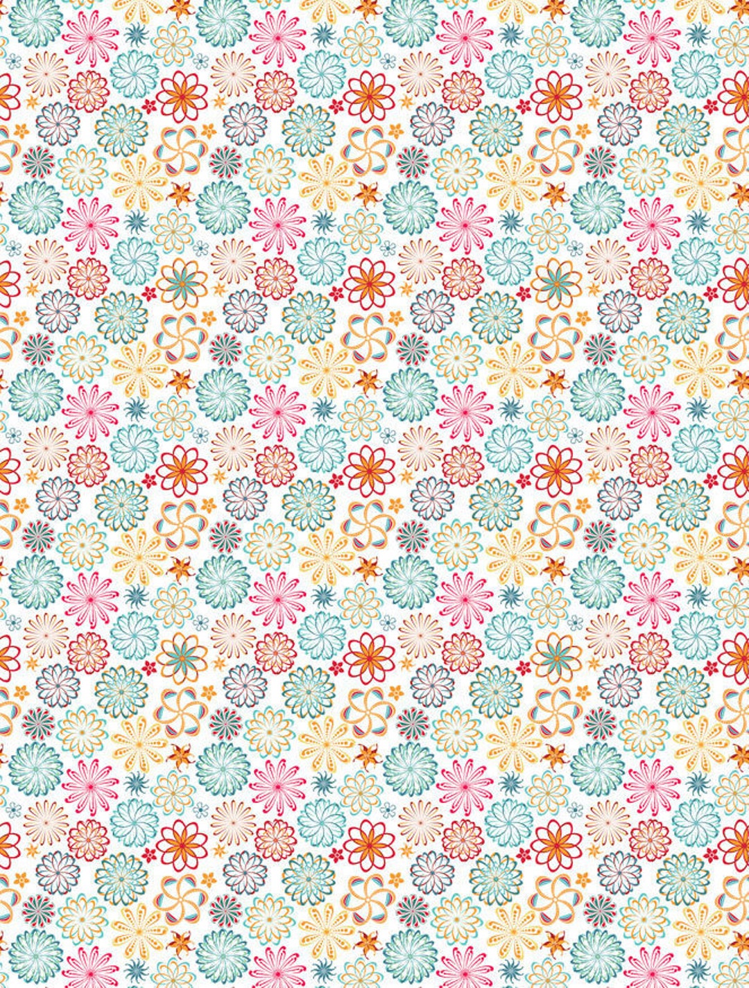 Spiral Flowers - Seamless-ceramic Decals- Enamel Decal - Fusible Decal ...