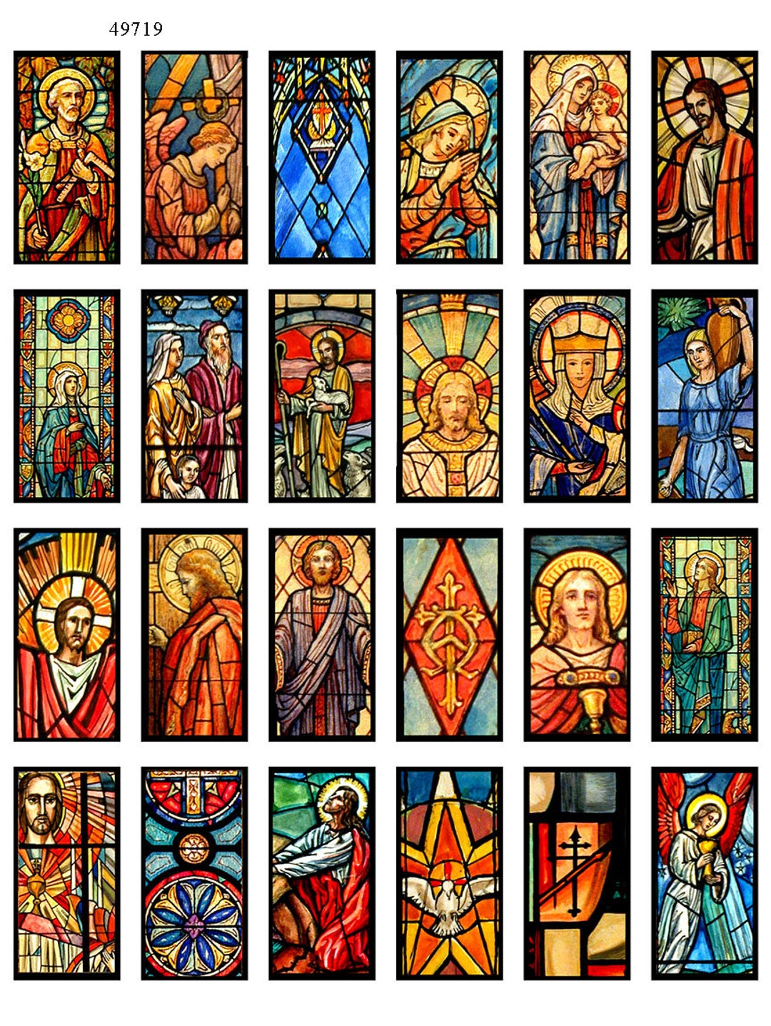 Stained Glass - Religious Ceramic Decals- Enamel Decal - Fusible Decal ...