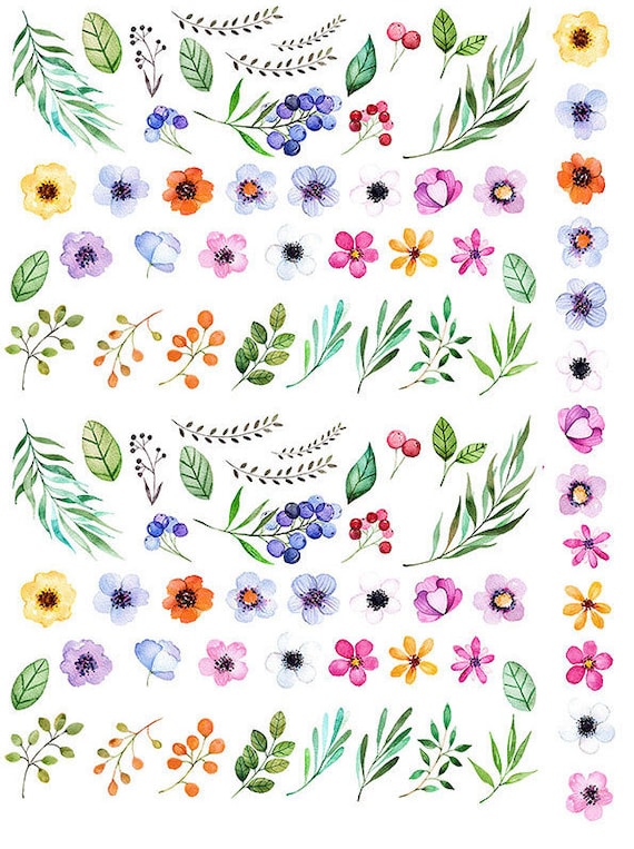 Pastel Flower Art Ceramic Decals Enamel Decal Fusible | Etsy