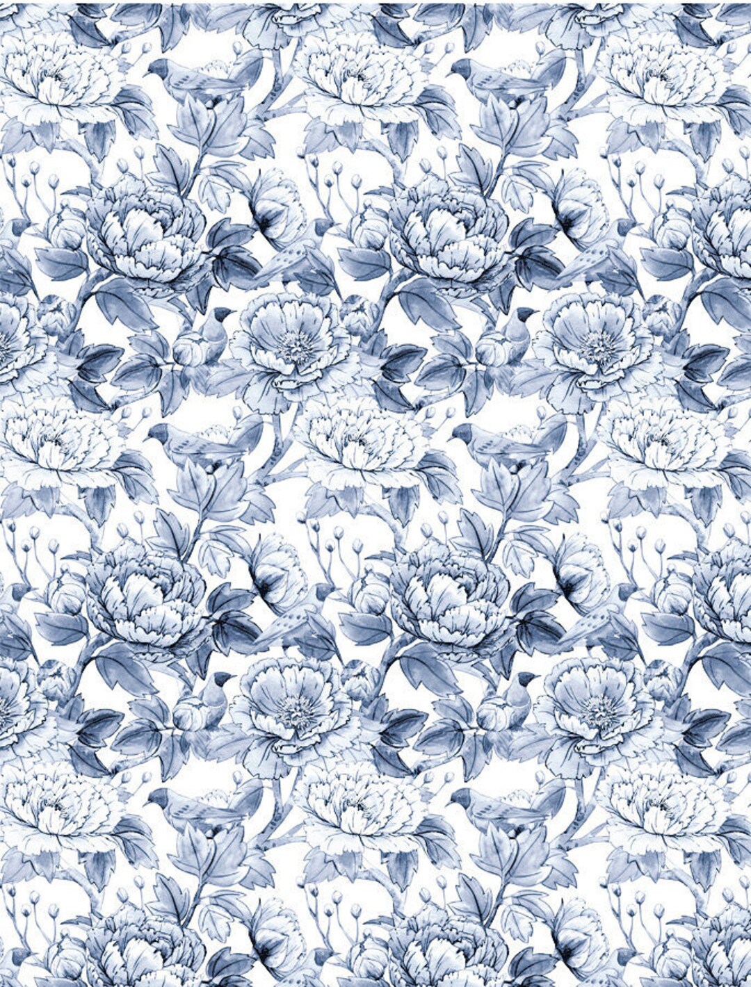 Blue Flower Detail - Ceramic Decals- Enamel Decal - Glass Decal- 54819 ...