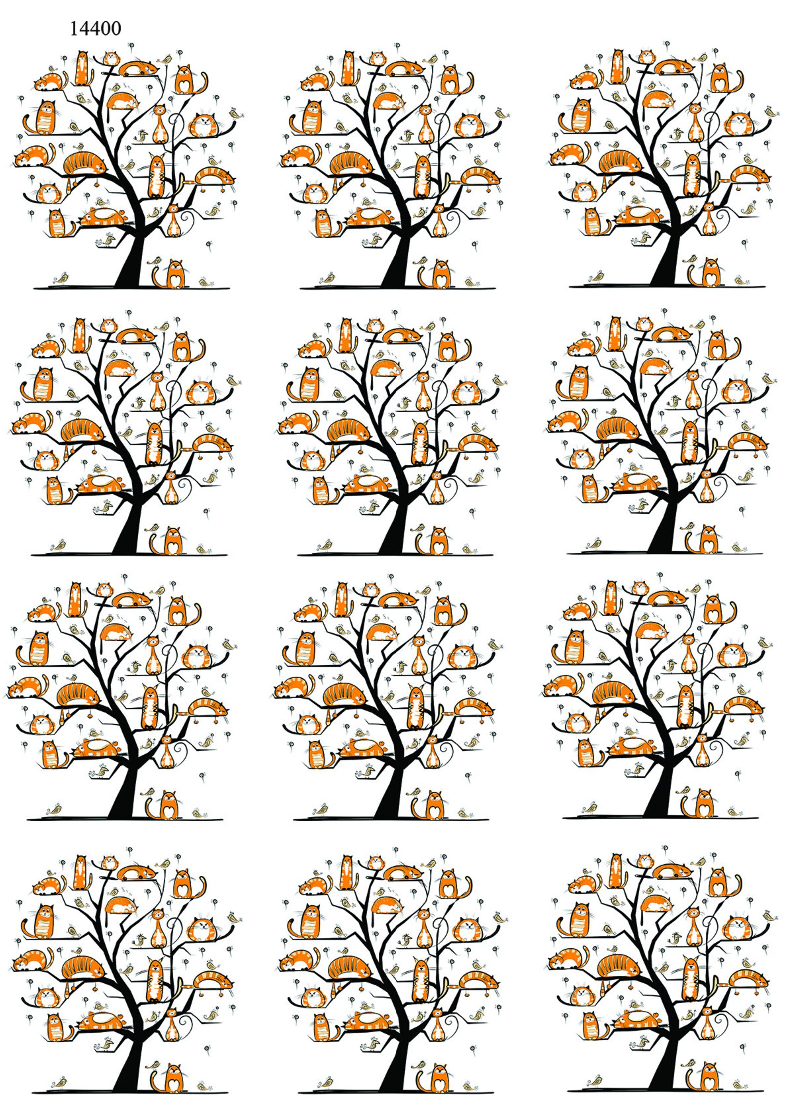 Cat Tree Ceramic Decals Enamel Decal Fusible Decal - Etsy