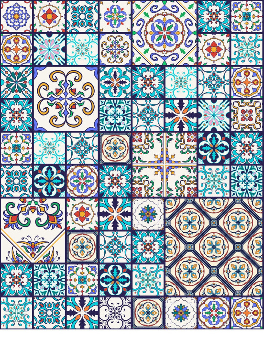 Mosaic Art Tile Design - Ceramic Decals- Enamel Decal - Fusible Decal ...