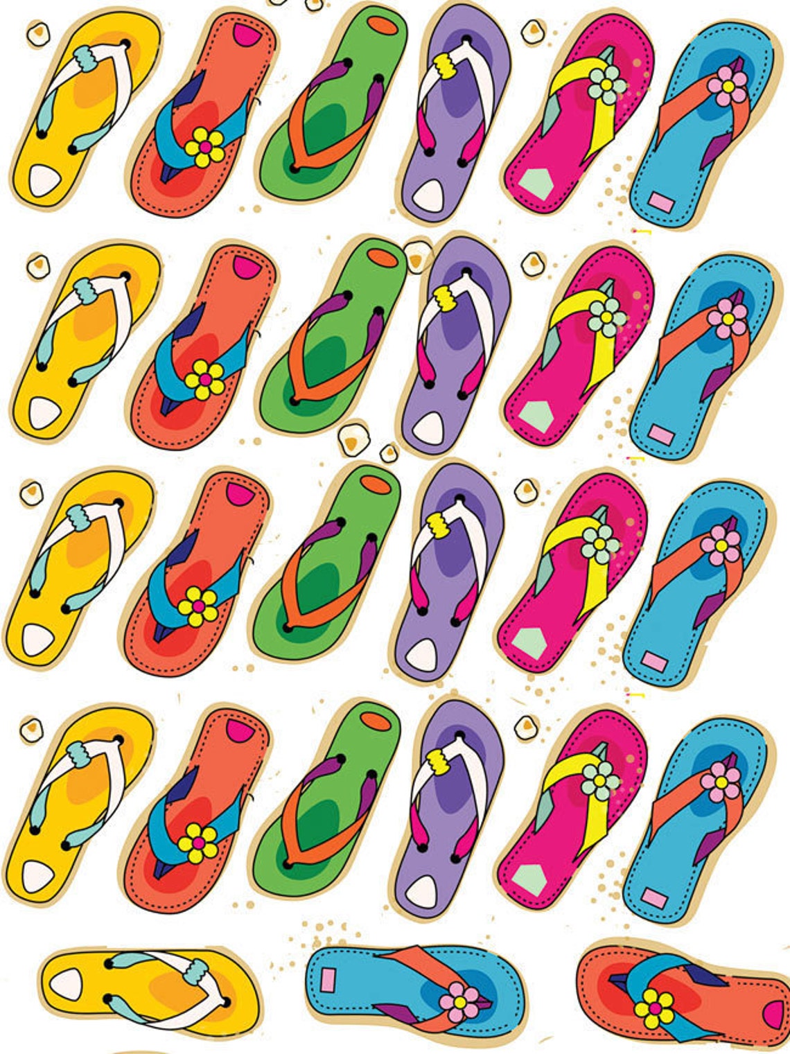 Flip Flop Wardrobe Ceramic Decals Enamel Decal Fusible Decal Glass ...