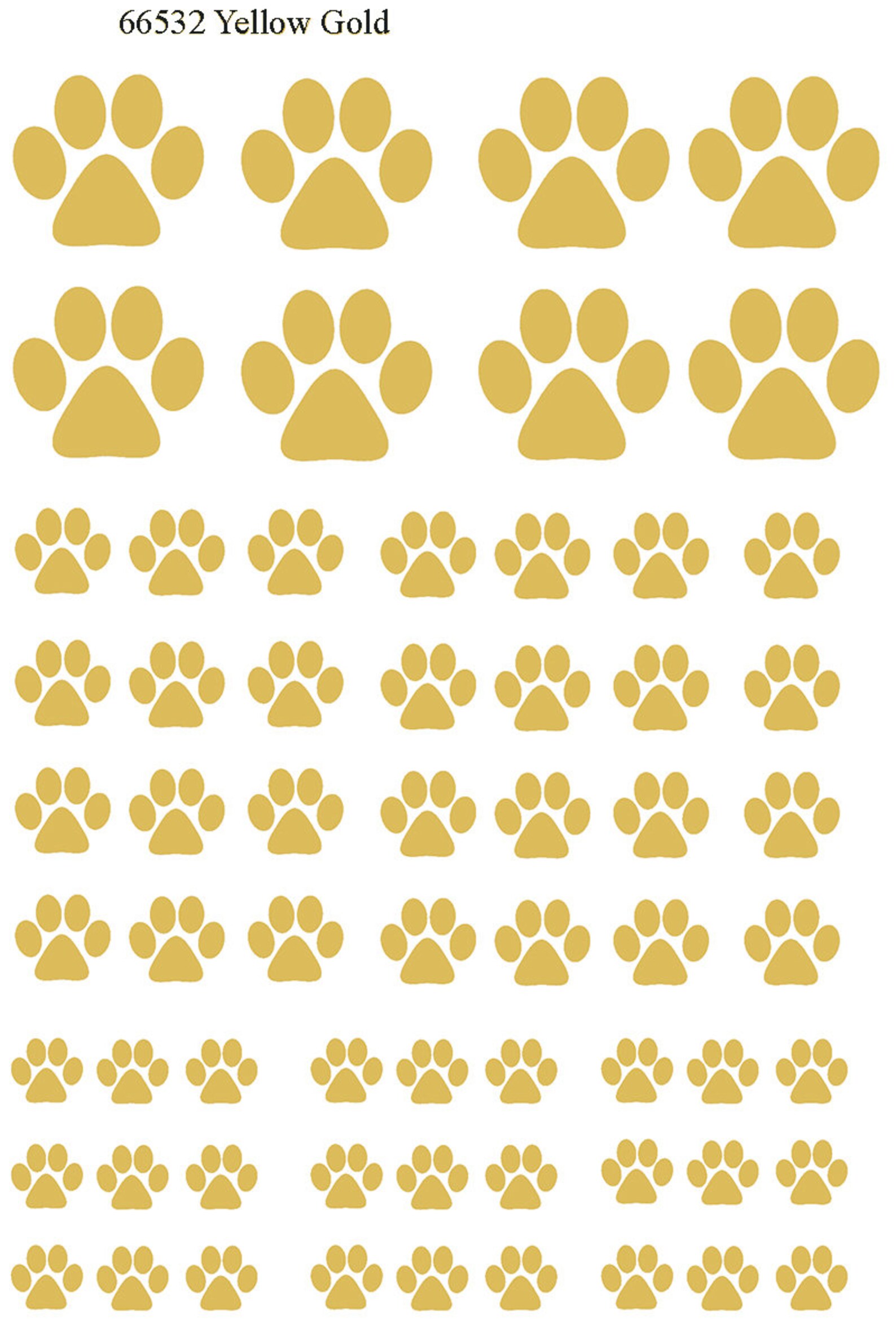 Gold Dog Paws ~ Real Yellow Gold - Choose Ceramic or Glass Decal - Low ...