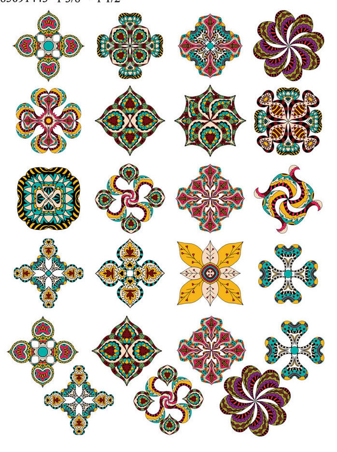 Colorful Symbols Ceramic Decals Enamel Decal Fusible - Etsy