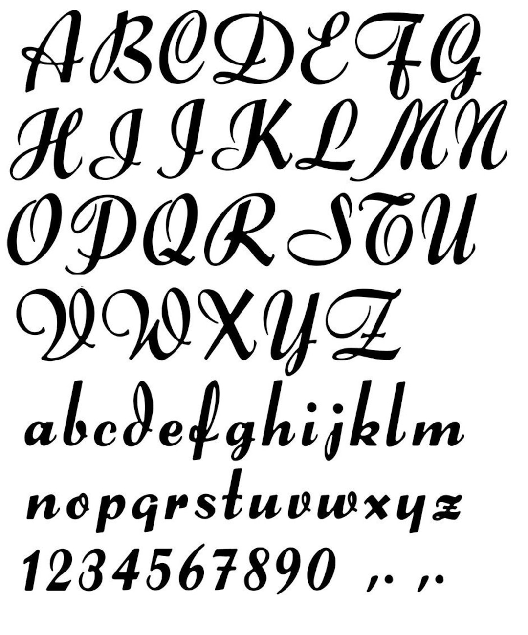 Paintbrush Script Alphabet Monograms - Ceramic Decals- Enamel Decal ...