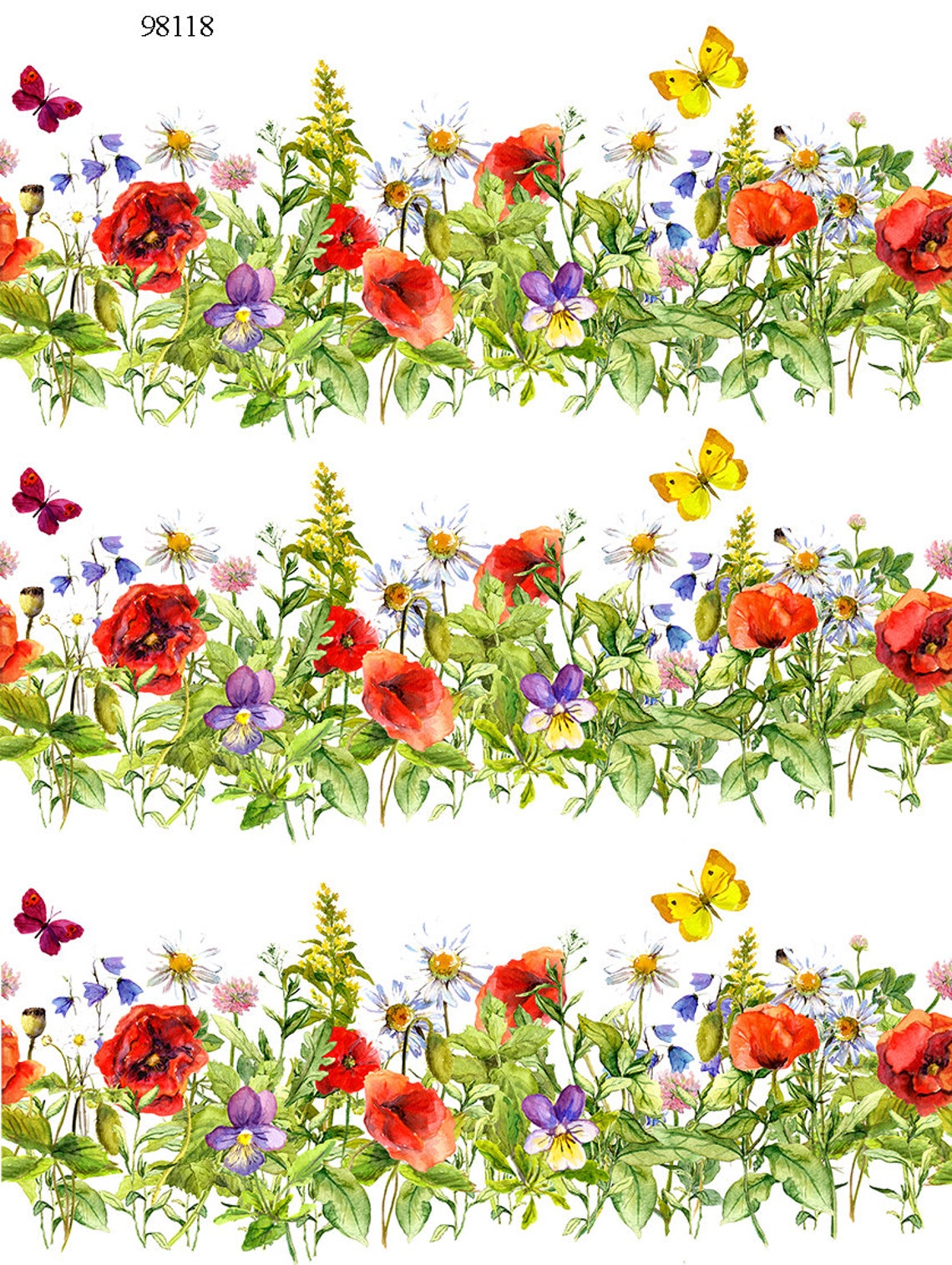 Spring Flowers Border Ceramic Decals Enamel Decal - Etsy