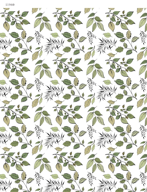 Colorful Leaves Fusible Decal Ceramic Decals- Enamel Decal Glass Fusing ...