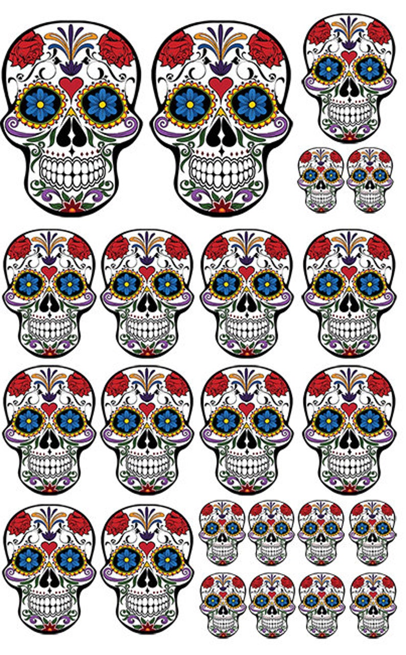 Sugar Skulls 2 - Ceramic Decals- Enamel Decal - Glass Decal- 81053 A - Etsy