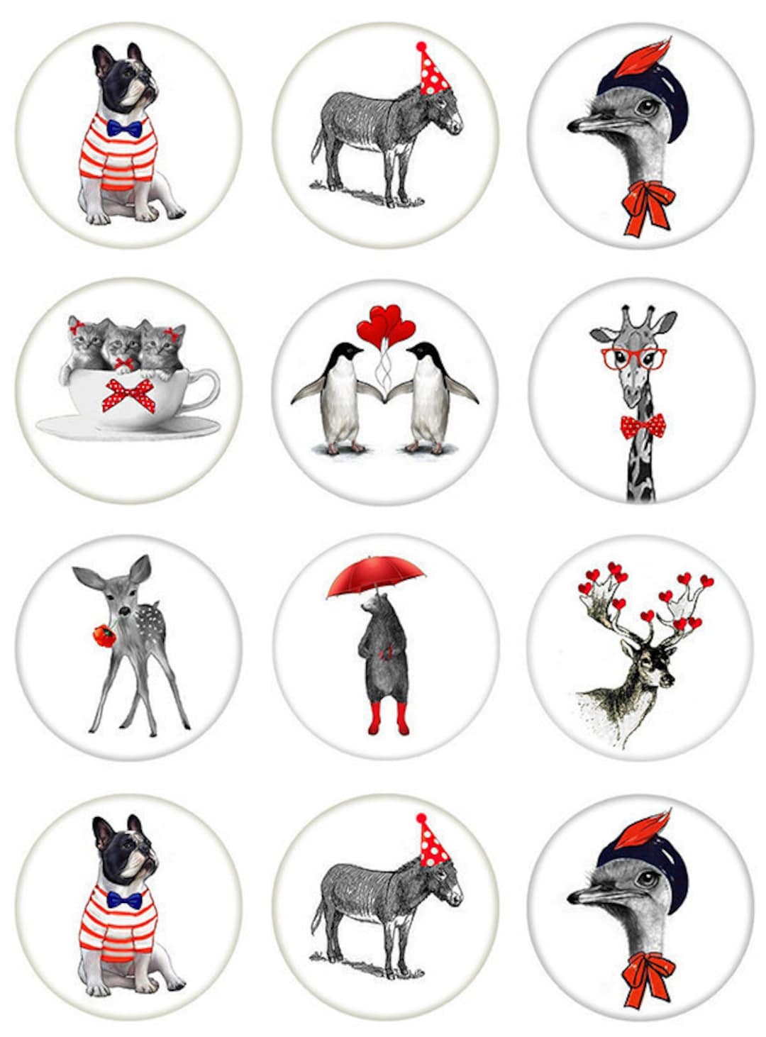 For the Love of Animals in a Circle - Ceramic Decals- Enamel Decal ...