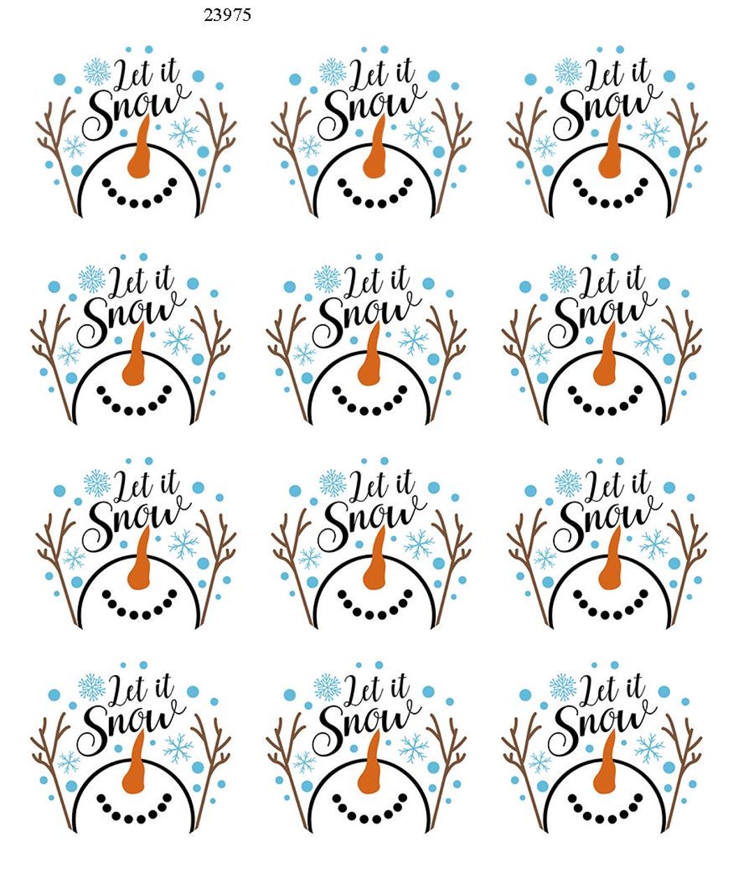 Let It Snow - Snowman - Ceramic Decals- Enamel Decal - Glass Decal ...