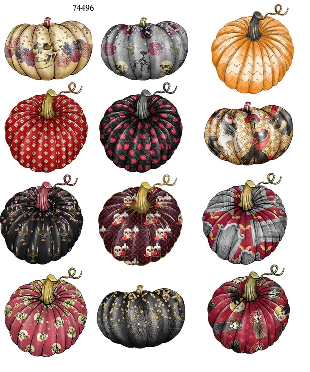 Fancy Pumpkins - Ceramic Decals- Enamel Decal - Glass Decal-74496 - Etsy