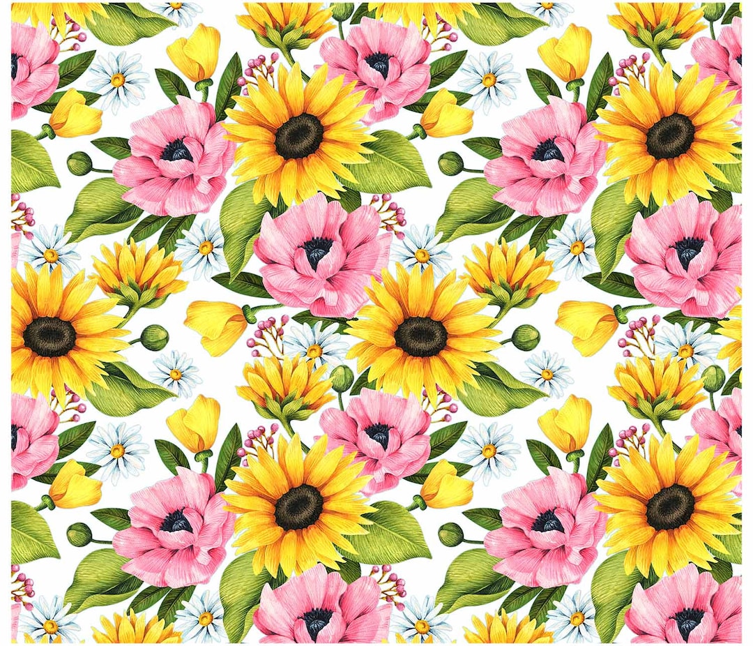 Seamless Spring Flowers- Ceramic Decals- Enamel Decal - Glass Decal ...