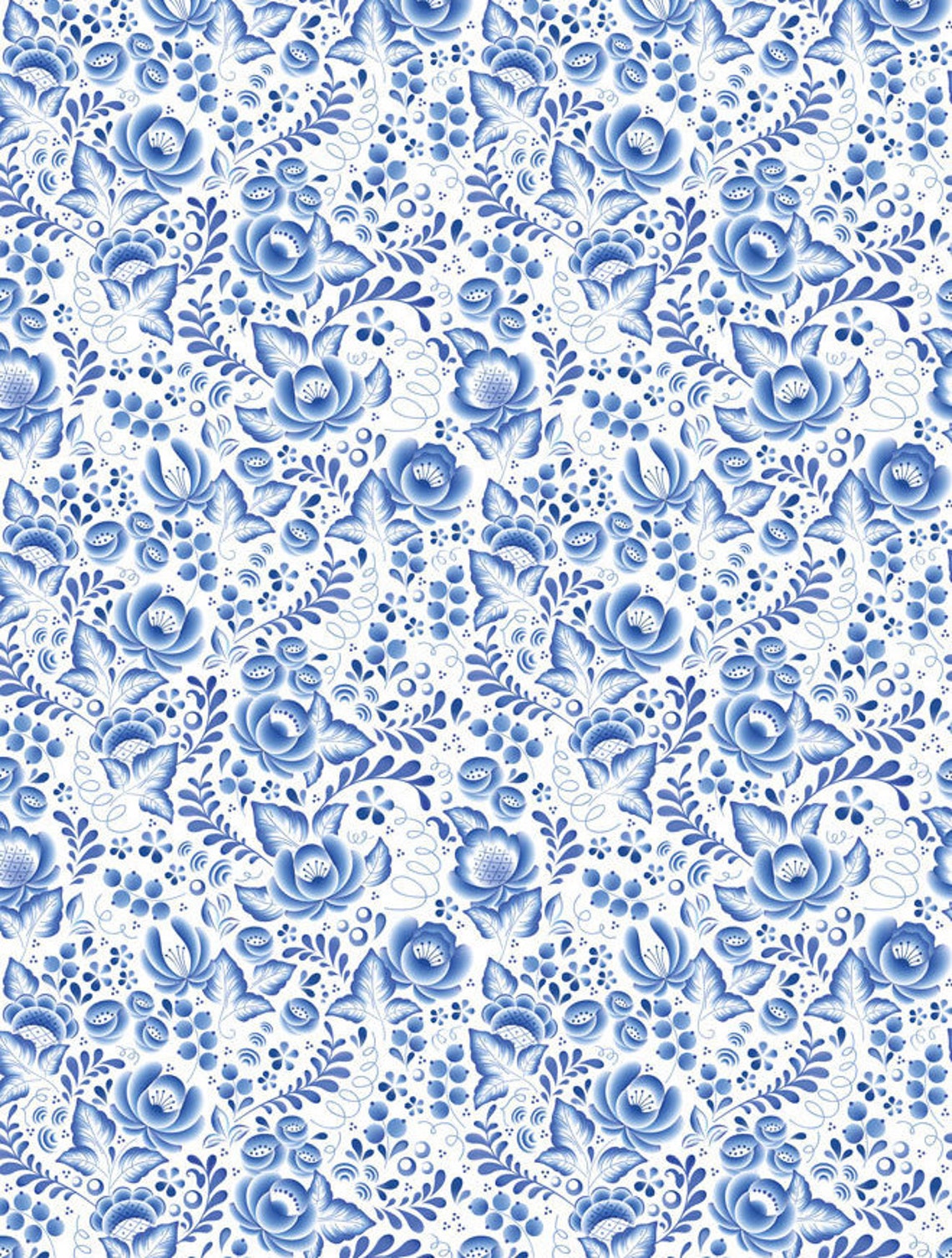 Blue Bouquet Coverall - - Ceramic Decals- Enamel Decal - Glass Decal ...