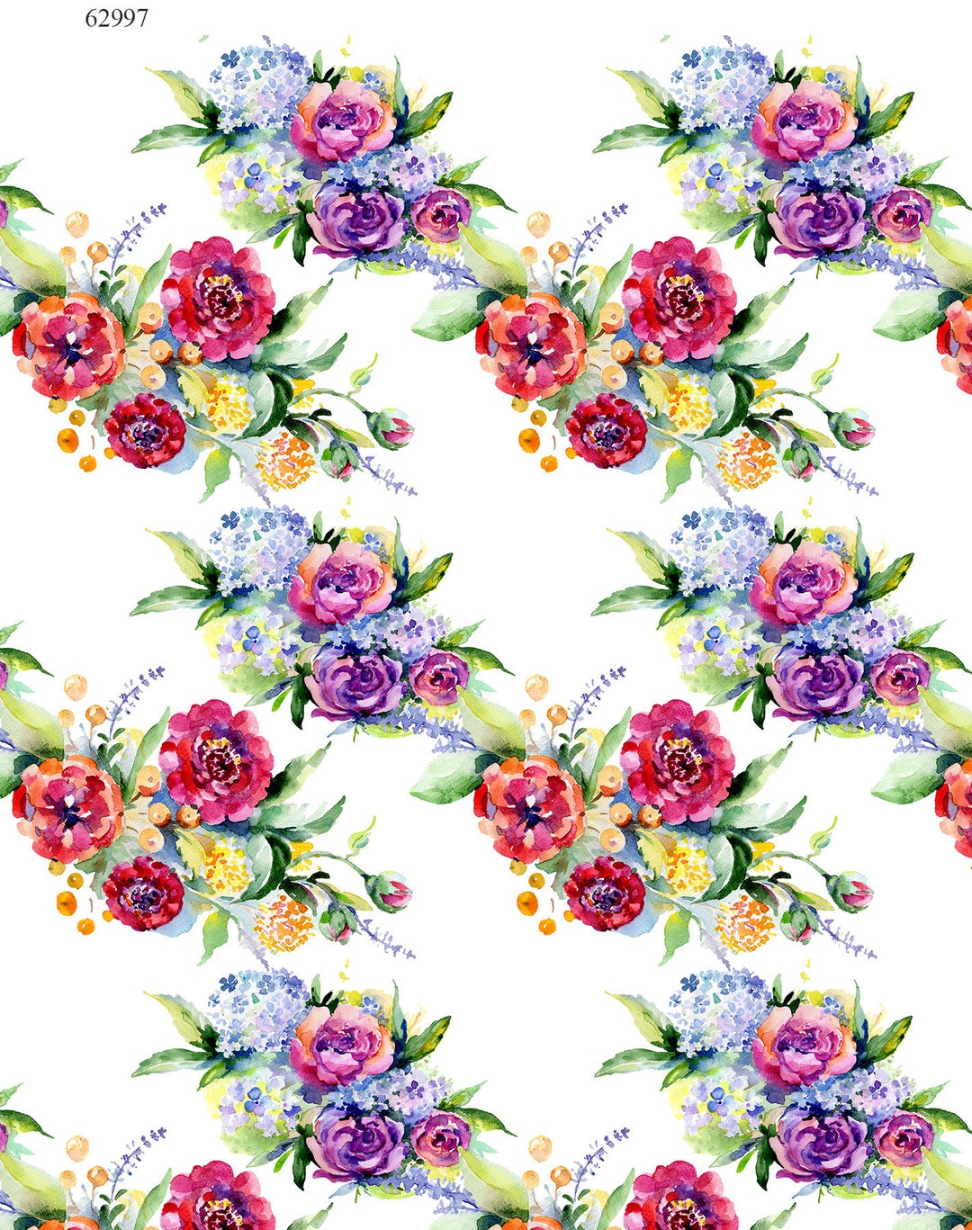 Multi Colored Flower Bouquet - Seamless - Ceramic Decals- Enamel Decal ...