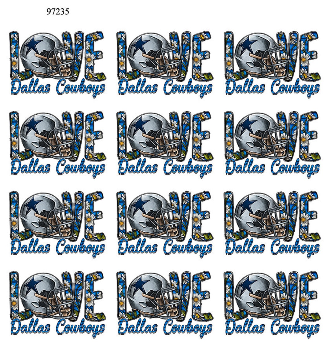 Love Dallas Cowboys - Football - Ceramic Decals- Enamel Decal - Glass ...