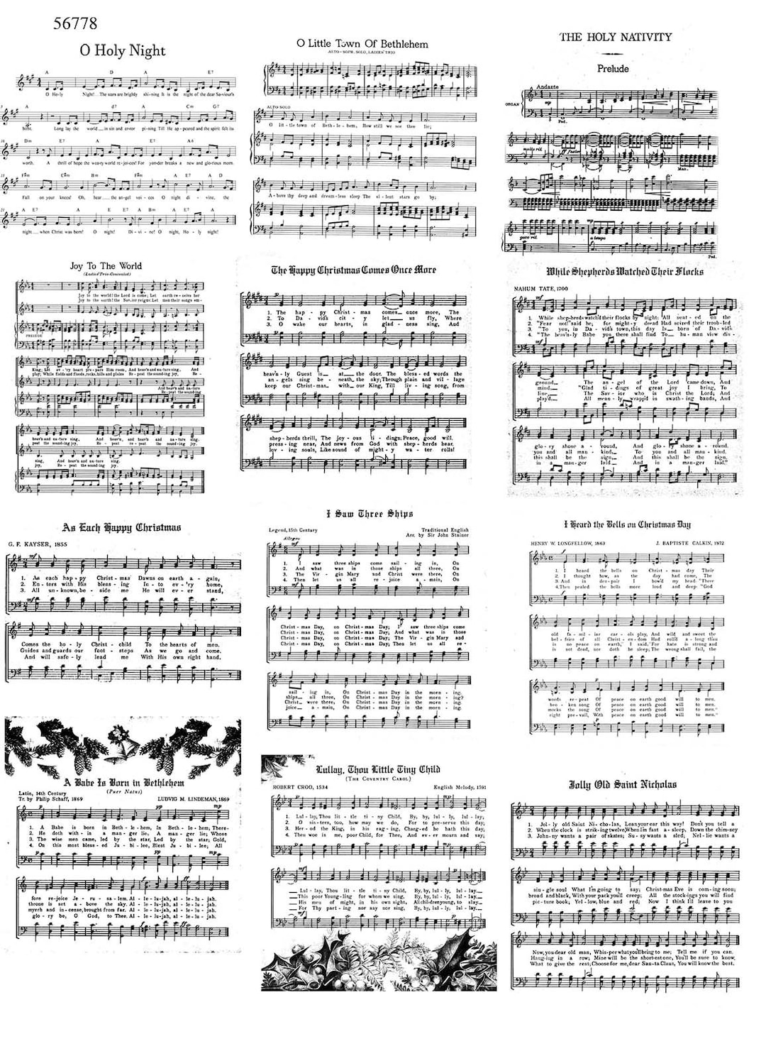 Christmas Music Sheets - Ceramic Decals- Enamel Decal - Glass Decal ...