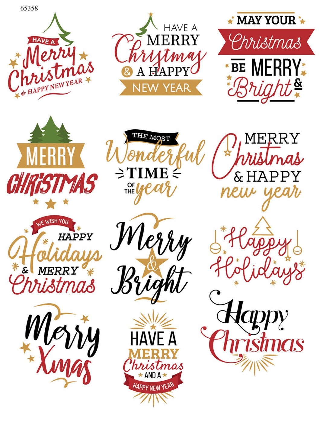 Christmas Graphics - Ceramic Decals- Enamel Decal - Glass Decal- 65358 ...