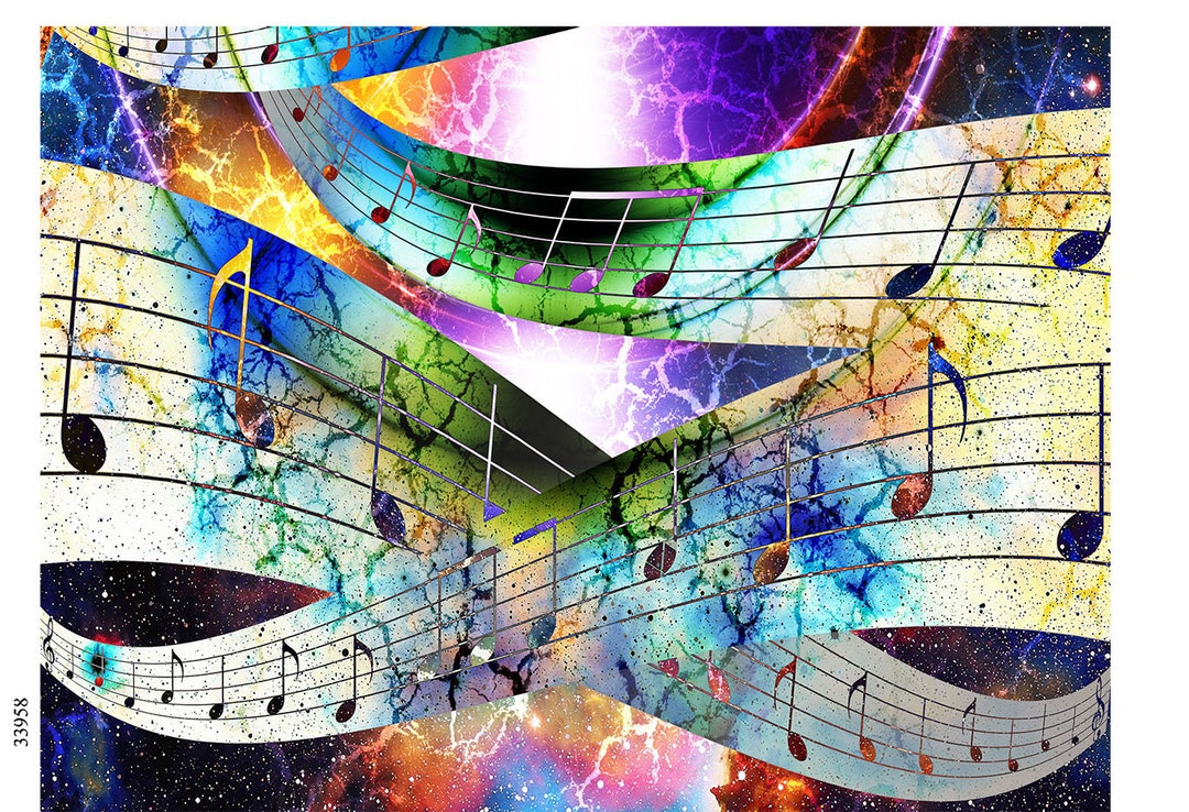 Abstract Music - Ceramic Decals- Enamel Decal - Fusible Decal - Glass ...