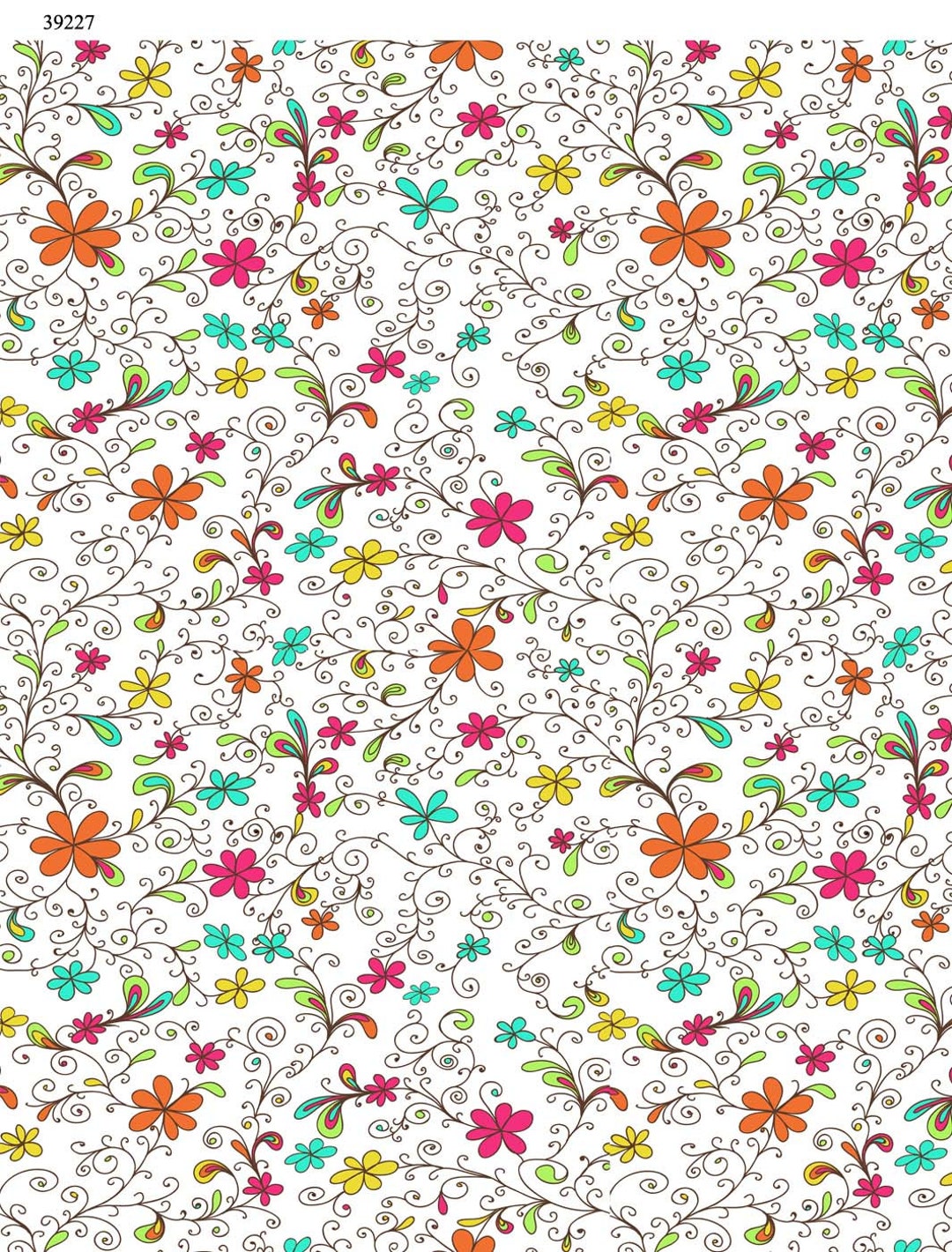 Colorful Seamless Flowers - Ceramic Decals- Enamel Decal - Fusible ...