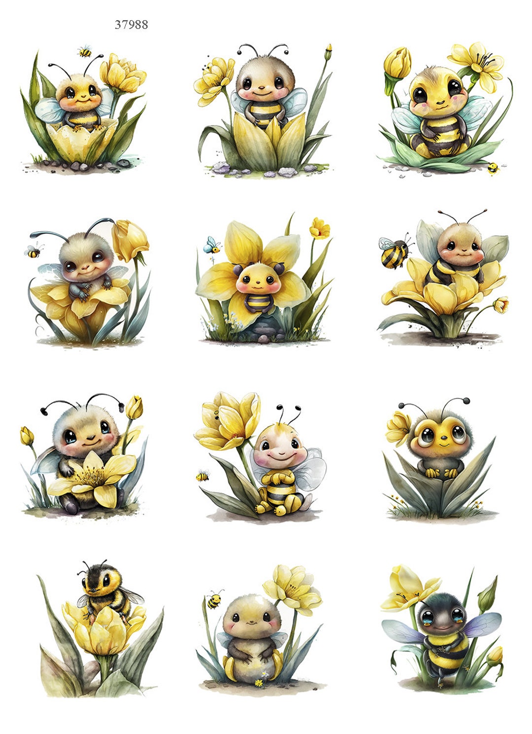 Super Cute Baby Bees - Ceramic Decals- Enamel Decal - Fusible Decal ...