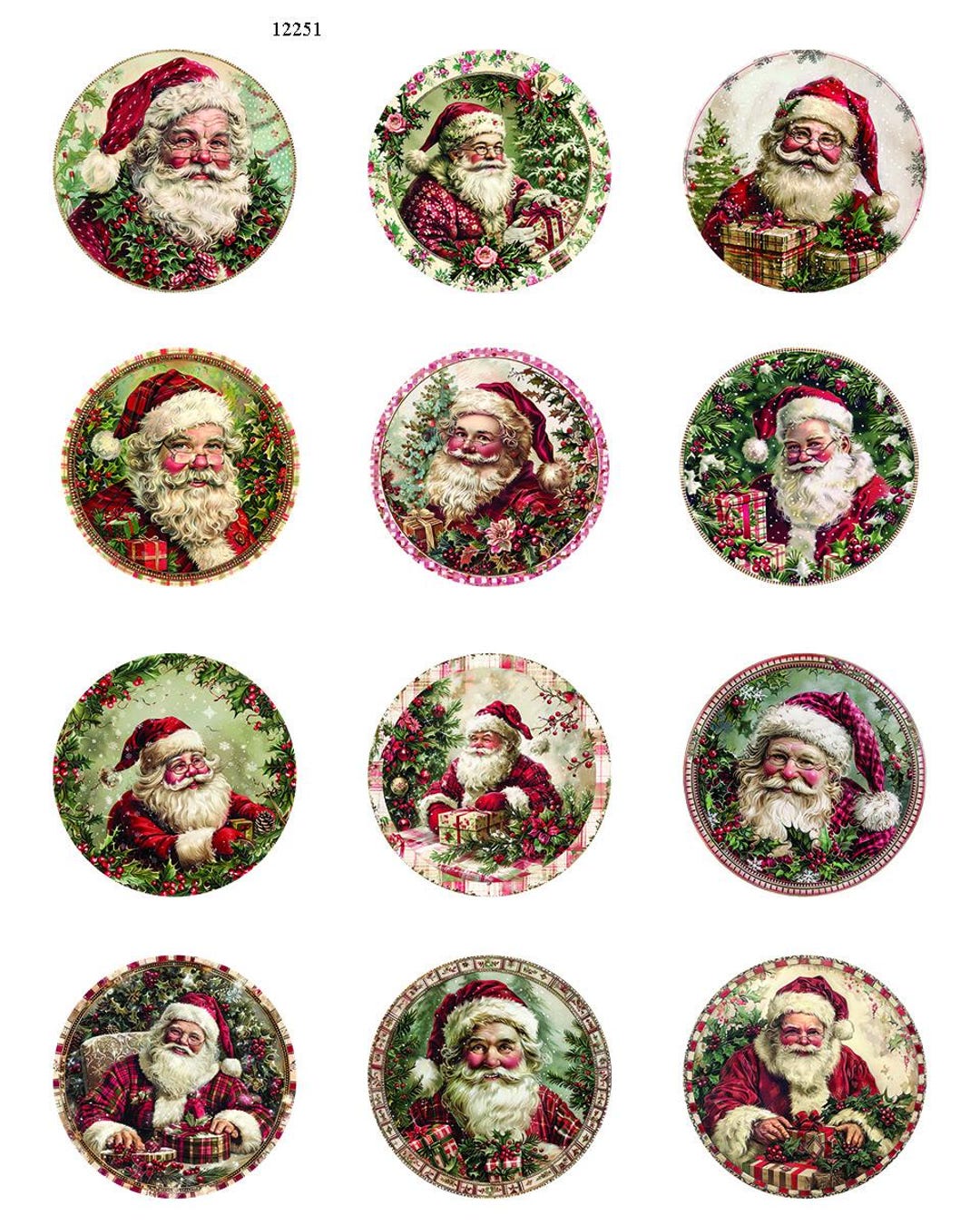 HO HO Santa - Ceramic Decals- Enamel Decal - Glass Decal- 12253 - Etsy