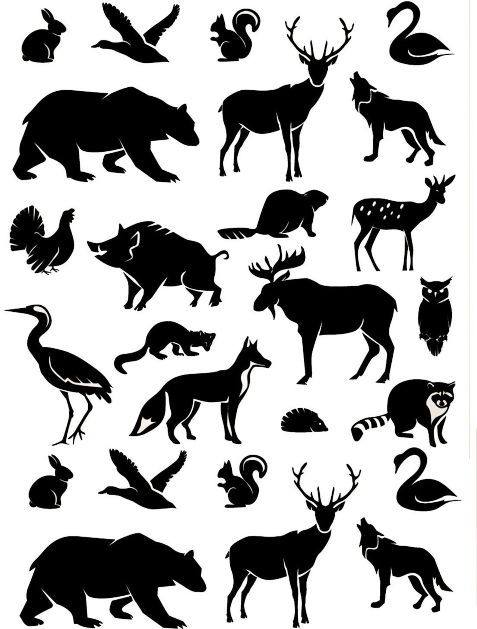 Animals of the Forest Ceramic Decals Enamel Decal Fusible Decal Glass ...