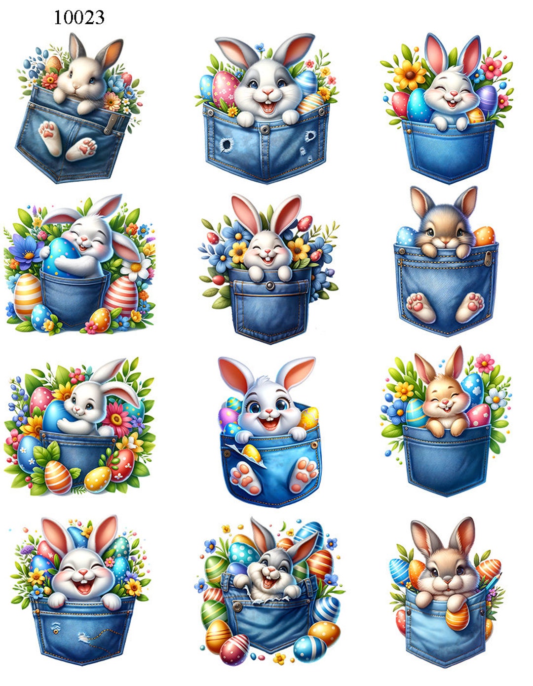 Cute Silly Bunny in a Pocket- Easter- Ceramic Decals- Enamel Decal ...