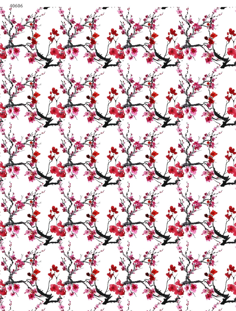 Seamless Cherry Blossoms Ceramic Decals Enamel Decal - Etsy