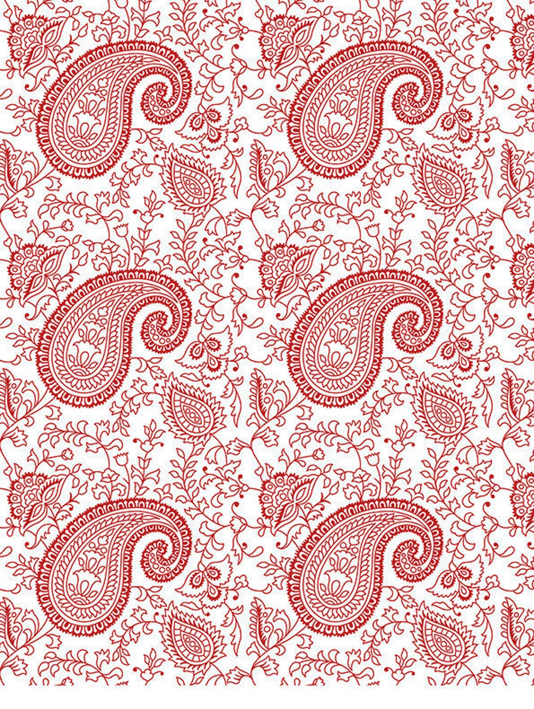 Red Paisley - Ceramic Decals- Enamel Decal - Fusible Decal - Glass ...