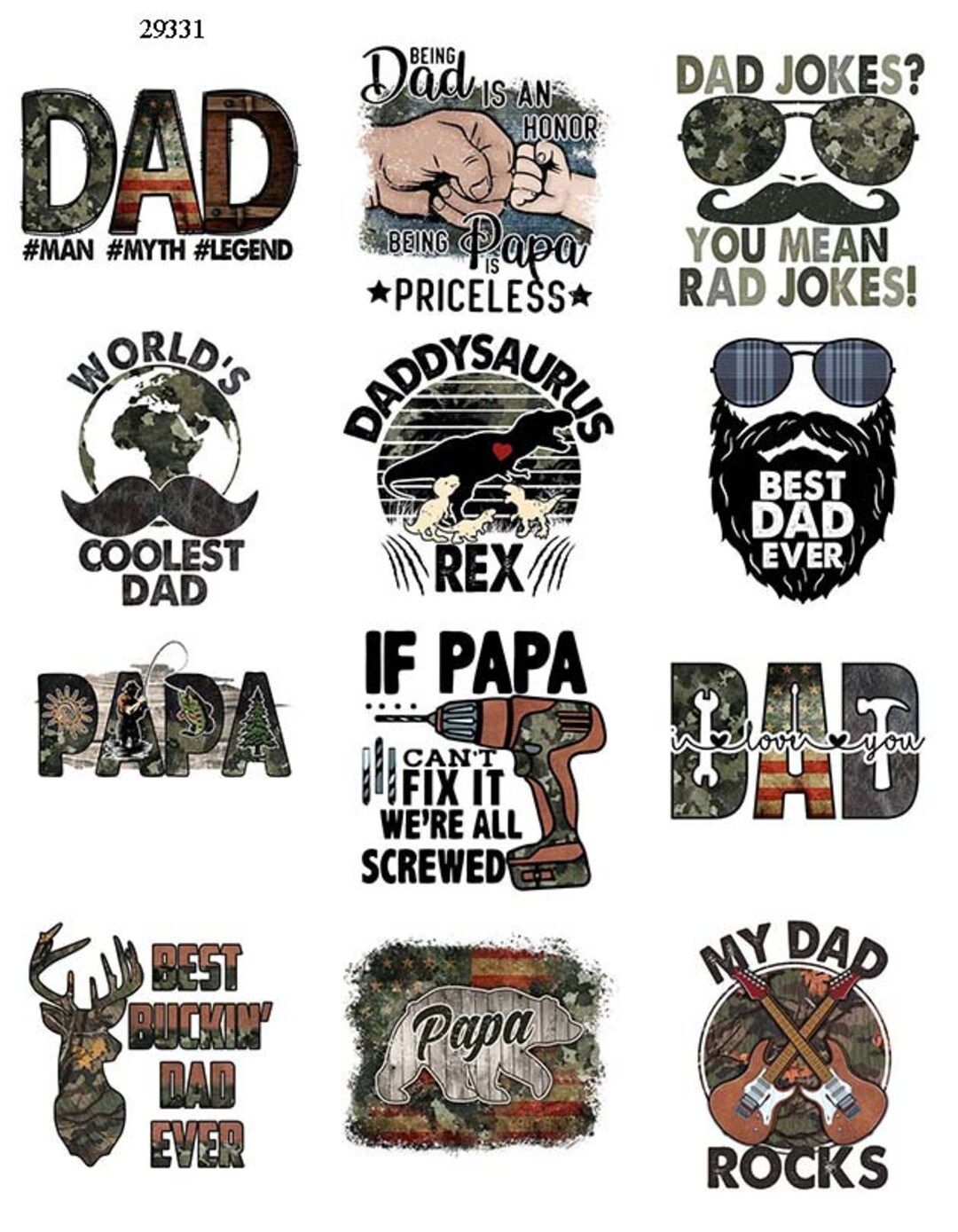 All About Dad Father's Day Ceramic Decals Enamel Decal Fusible Decal ...